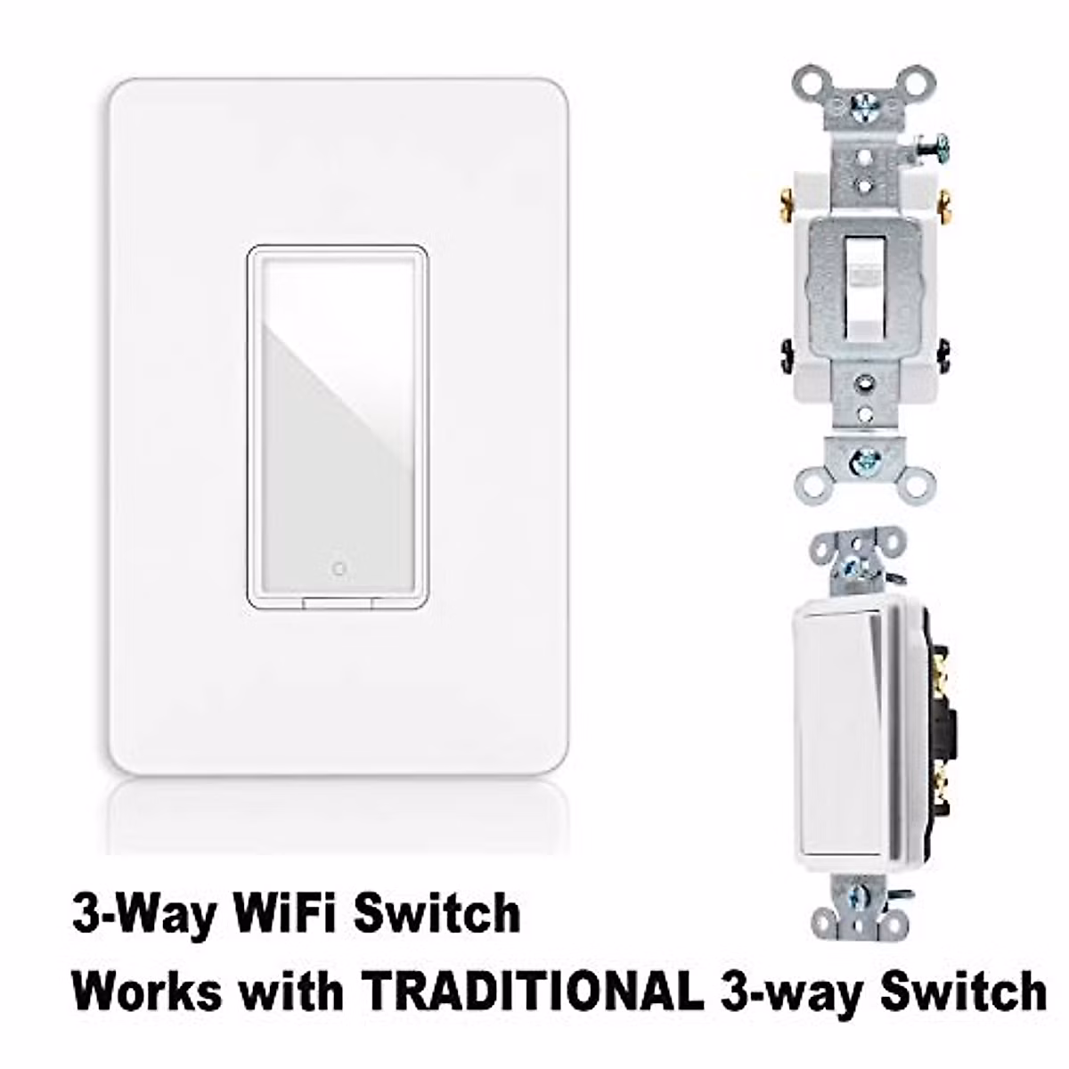 3 Way Smart Switch by Martin Jerry, Compatible with Alexa, Smart Home Devices Works with Google Home, 2.4G WiFi, No Hub, Works with Traditional 3-Way 4-Way Light Switch