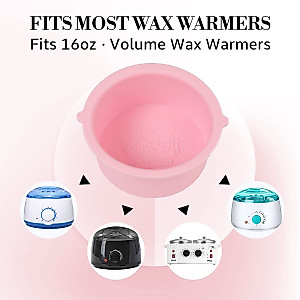 Oakeer Silicone Wax Warmer Pot with Nonstick Single Bowl - Reusable for Waxing, Pink