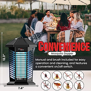 Gadget Geeks Mosquito Bug Zapper Outdoor & Indoor Electric, Mosquito Zapper, Fly Zapper Trap, Mosquito Killer with On Off Switch & 15W Replaceable UVA Bulb, 3500sq ft Large Range