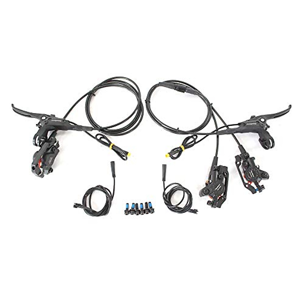 HALLOMOTOR eBike Hydraulic Disc Brake Kits with Front Dual Brake Calipers