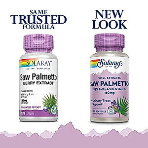 SOLARAY Saw Palmetto Extract, Healthy Prostate & Urinary Tract Support, Lab Verified (120 Softgels)