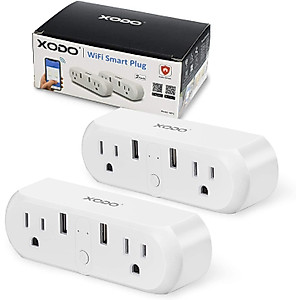 XODO WP3 Smart WiFi Plug - Wireless Remote Control by App Compatible with Alexa and Google Home Assistant 2.4 GHz Network only - Voice Control - WiFi Enable - Smart Home Outlet - 2PK