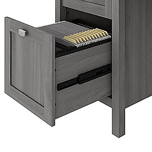 Bush Furniture Broadview Computer Desk with Drawers, 54W, Modern Gray
