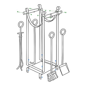 AMAGABELI GARDEN & HOME Firewood Rack Outdoor Indoor Heavy Duty Fireplace Tool Rack Firewood Holder Outdoor Wood Rack With 4 Pcs Tools Wrought Iron Wood Storage Log racks For Wood Stove Black