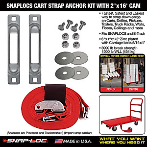 SNAPLOCS CART Strap Anchor KIT with 2"x16' CAM for Platform Trucks