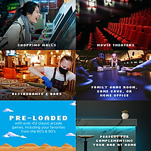 Creative Arcades Full Size Commercial Grade Cocktail Arcade Machine | 2 Player | 412 Games | 26" LCD Screen | Square Glass Top | LED | 2 Sanwa Joysticks | Trackball | 2 Stools | 3 Year Warranty