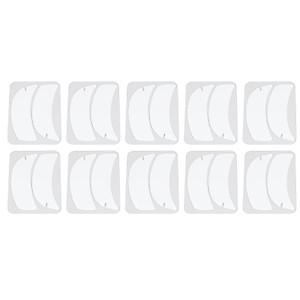 10 Pairs Reusable Silicone Under Eye Gel Pads for Eyelash Extensions, Flexible Notch Design Eyelash Extension Patches for Salons Individuals Schools (White)