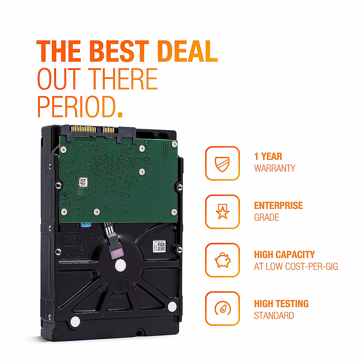 Seagate Exos 7E8 6TB 7200 RPM 512e SAS 12Gb/s 256MB Cache 3.5-Inch Enterprise Hard Drive - ST6000NM0095 (Renewed)