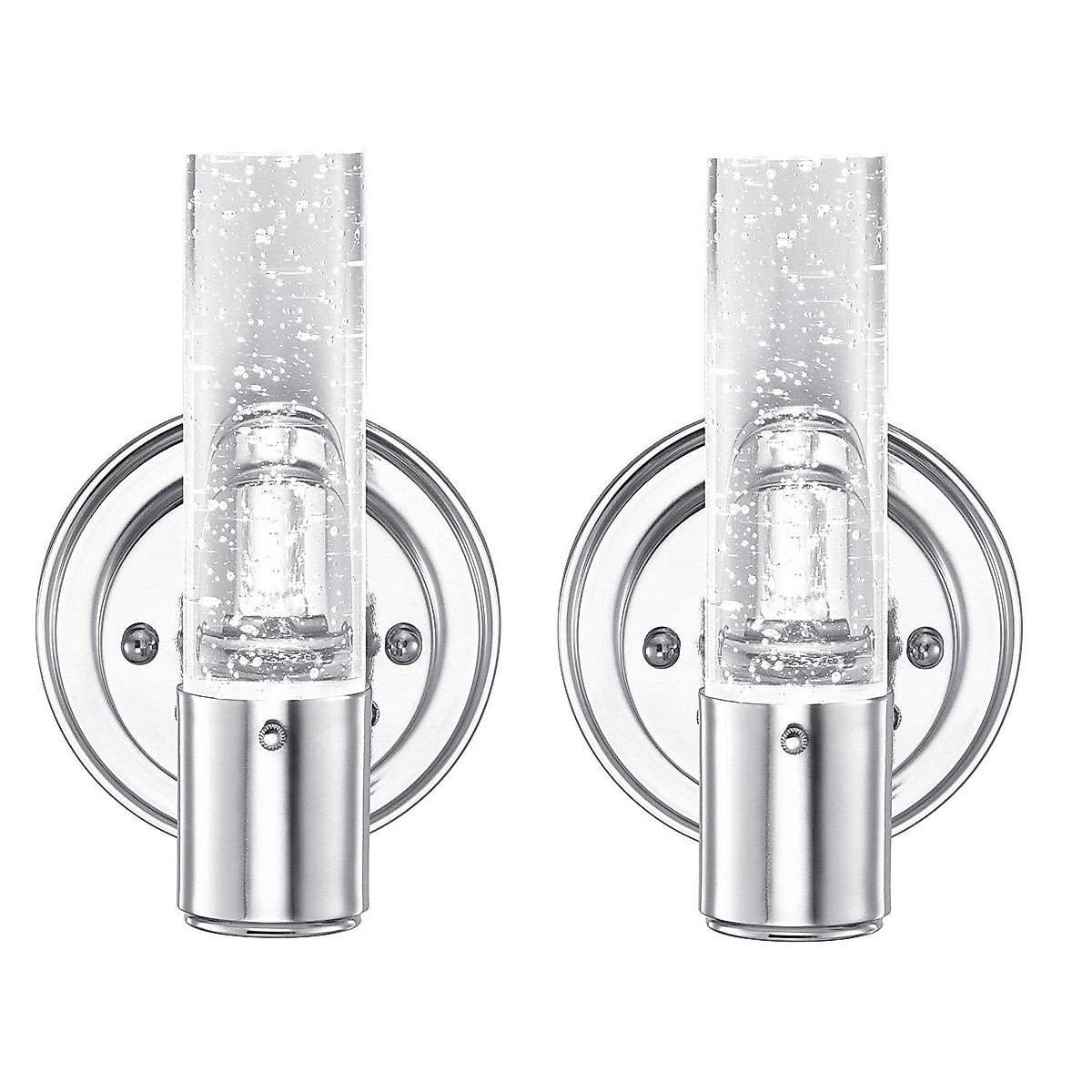 Westinghouse Cava One-Light LED Indoor Wall Fixture, Chrome Finish with Bubble Glass (Wall Sconce 2 Pack) (2 Pack)