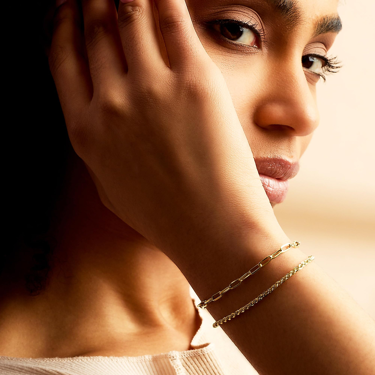 RS Pure by Ross-Simons 14kt Yellow Gold Jewelry Set: 2 Link Bracelets. 7 inches