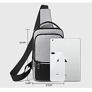 YERCHIC Small Sling Backpack Multipurpose Crossbody Chest Shoulder Bag Travel Hiking Daypack with Reflective Strip (Black)