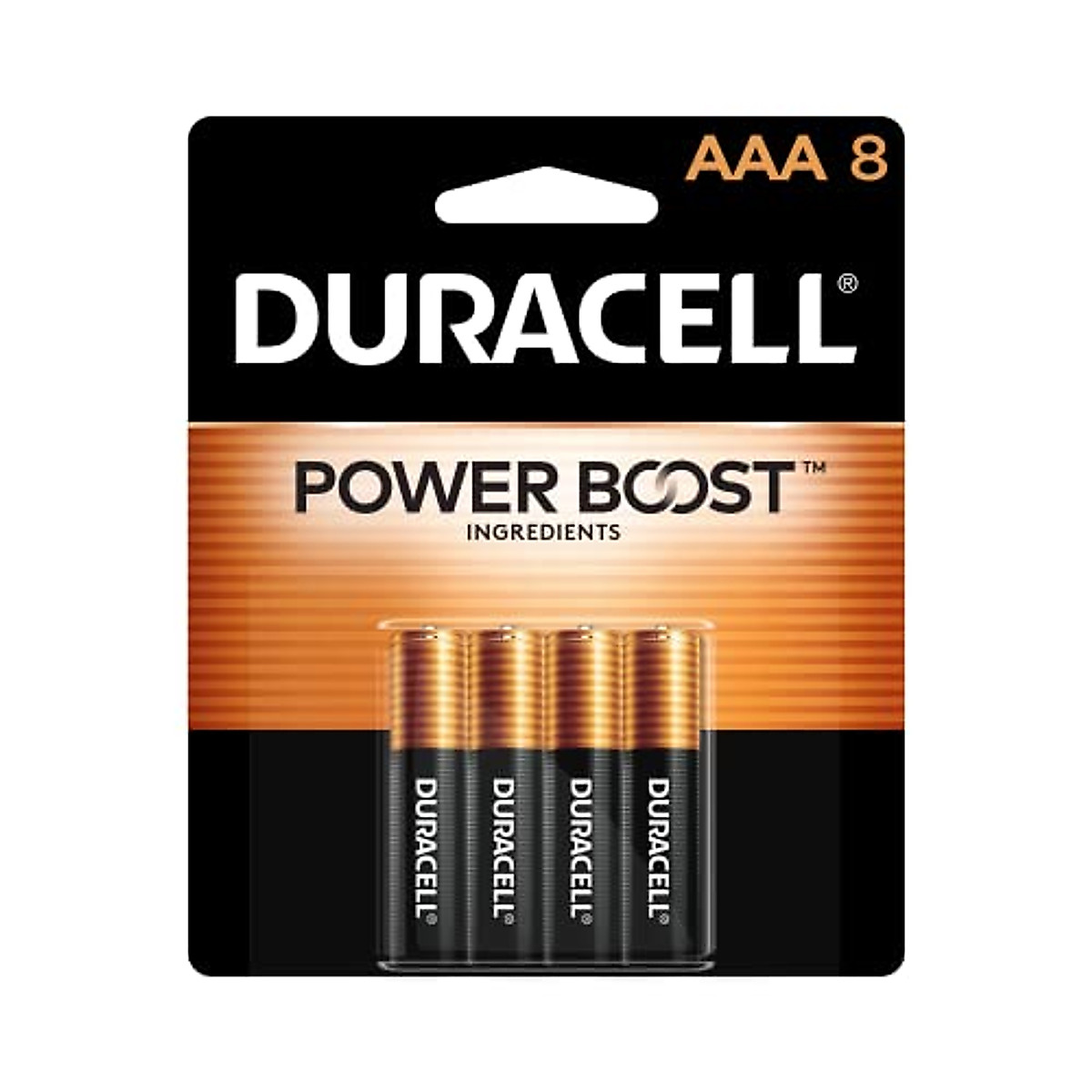 Duracell Coppertop AAA Batteries with Power Boost Ingredients, 8 Count Pack Triple A Battery with Long-lasting Power, Alkaline AAA Battery for Household and Office Devices