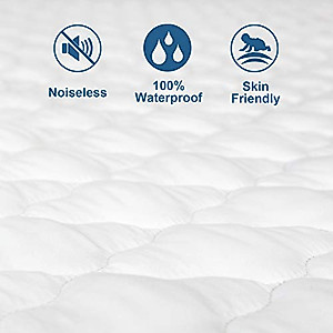 Mattress Protector Waterproof Twin Size, Breathable & Noiseless Twin Mattress Pad Cover Quilted Fitted with Deep Pocket up to 14" Depth
