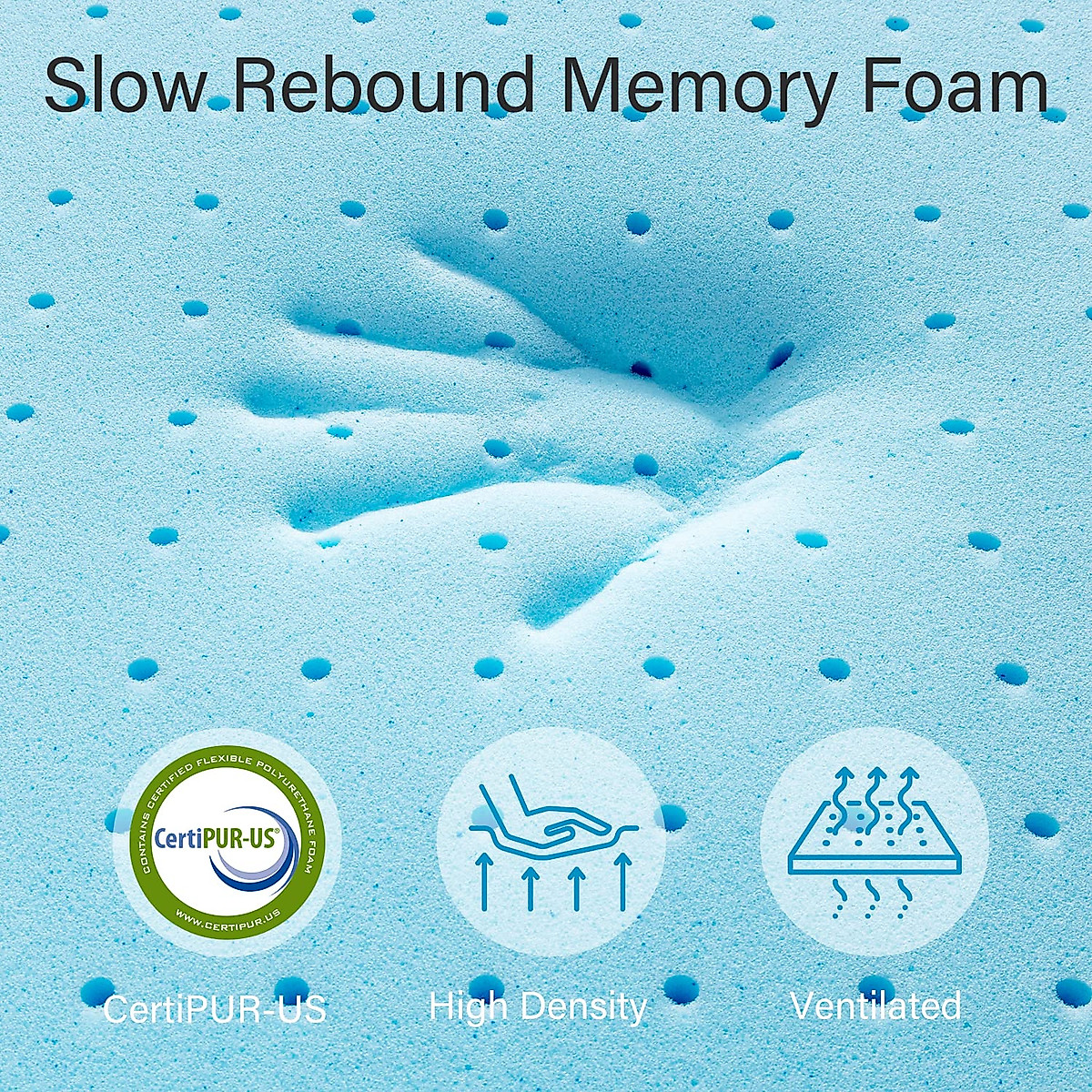 Maxzzz Twin Mattress Topper,3 Inch Ventilated Design Memory Foam Queen Mattress Topper,Cooling Gel Infused Swirl Foam Pad for Pressure Relief Back Pain, CertiPUR-US Certified