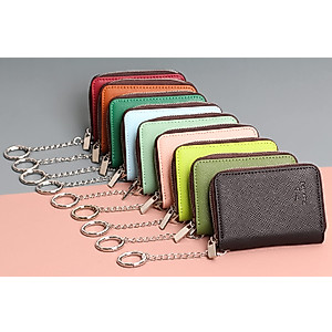 FurArt Credit Card Wallet, Zipper Card Cases Holder for Men Women, RFID Blocking, KeyChain Wallet, Compact Size