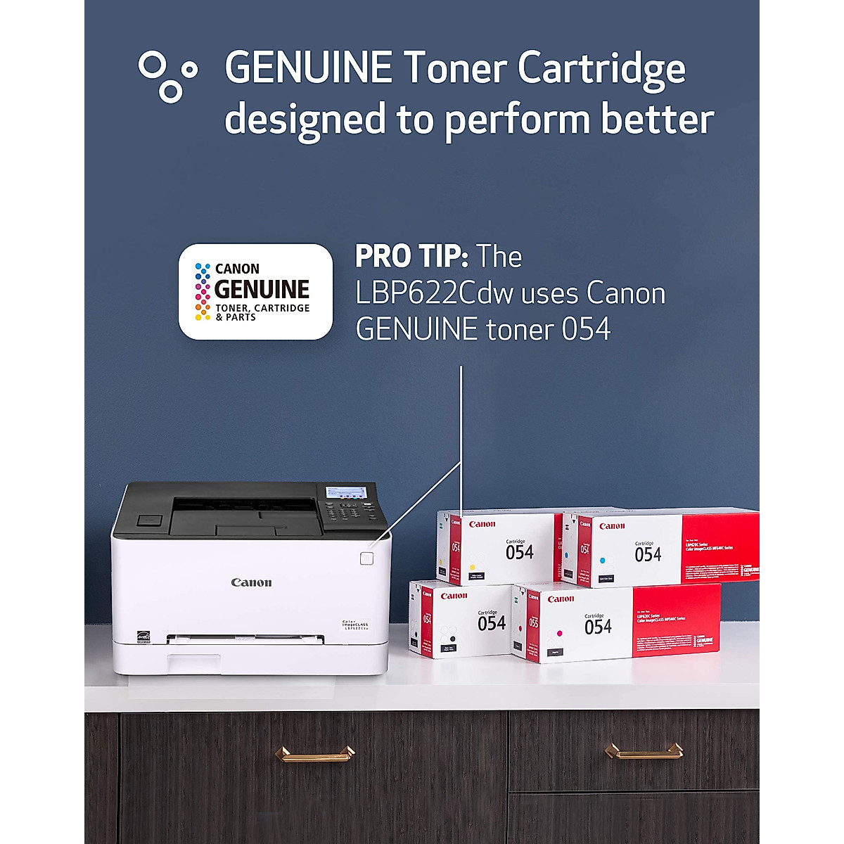 Canon Color imageCLASS LBP622Cdw Wireless Single-Function Laser Printer - Print only - 5-line LCD, 22 ppm, 600 x 600 dpi, 1GB Memory, Auto 2-Sided Printing, 8.5 x 14, USB, Ethernet