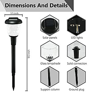 TAILKAT Solar Outdoor Lights, LED Color Changing and RGB Solar Lawn Lights, IP65 Waterproof Garden Pathway Solar Lights, Built-in Polysilicon Panel, Suitable for Porch, Balcony, Garden(6 Pack