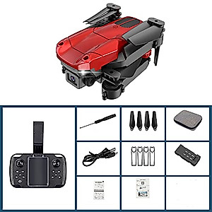 Mini Drone, Foldable Adult Drones with 1080p HD FPV Camera, 3.7V 800mAh RC Quadcopter with Altitude Hold, Headless Mode, One Button Start, Speed Adjustment (Red)