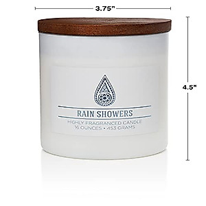 Colonial Candle Rain Showers Aromatherapy Scented Jar Candle, Wellness Collection, 16 oz, White