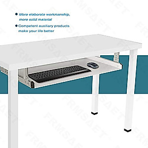 FRMSAET Under Desk Keyboard Tray Heavy-Duty All-Metal Material 20/24/30 inches Platform Computer Drawer Organizer Home Office Kitchen Bedroom Garage Storage Tool - Easy to Install.(24 inches, White)