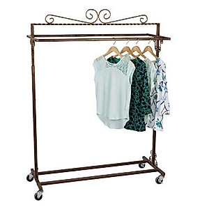 SSWBasics Boutique Cobblestone Double-Rail Rolling Clothing Rack