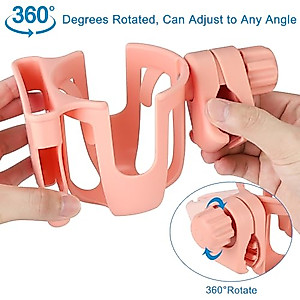 Accmor 2-in-1 Stroller Cup Holder, Universal Cup Holder for Uppababy Nuna Doona Strollers, 360° Rotatable Large Caliber Drinks Holder Cup Holder for Stroller, Bike, Wheelchair, Walker, Scooter