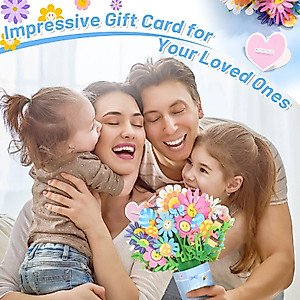 shynek Mother's Day Bouquet Pop Up Cards from Daughter and Son, 3D Flower Card Kids First Mothers Day Greeting Card Mom Birthday Card Women All Occasion Card Envelope and Blank Note Tag