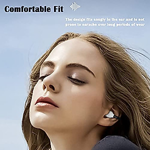 Clip On Headphones Wireless Open Ear Earbuds Bone Conduction Headphones Bone Conductor Conducting Earphones Gym Sport Running Earbuds Workout Ear Buds