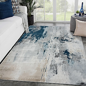 LUXE WEAVERS Olimpia Collection 6623 Ivory 8x10 Modern Abstract Area Rug