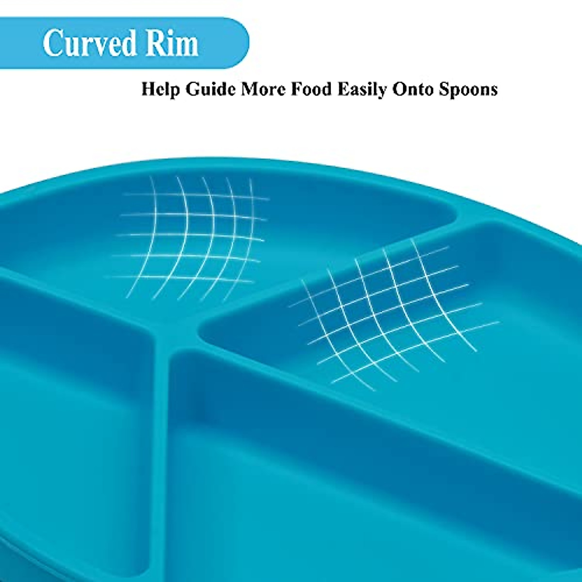 NICINGU Suction Plate for Baby,Silicone Plates for Toddler Kids Feeding Supplies Fits Most Highchair,BPA Free Dishwasher Microwave Safe-Blue Fish