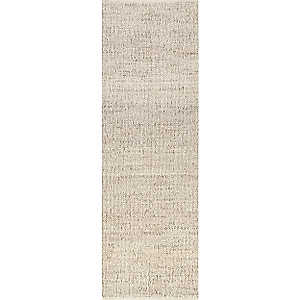 nuLOOM 2x10 Elfriede Jute & Cotton Hand Woven Area Rug, Natural, Solid Rustic Farmhouse Style, Weaved Design, Natural Fiber, For Bedroom, Living Room, Dining Room, Hallway, Office, Entryway