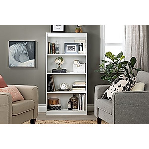 South Shore Axess 4-Shelf Bookcase, Pure White