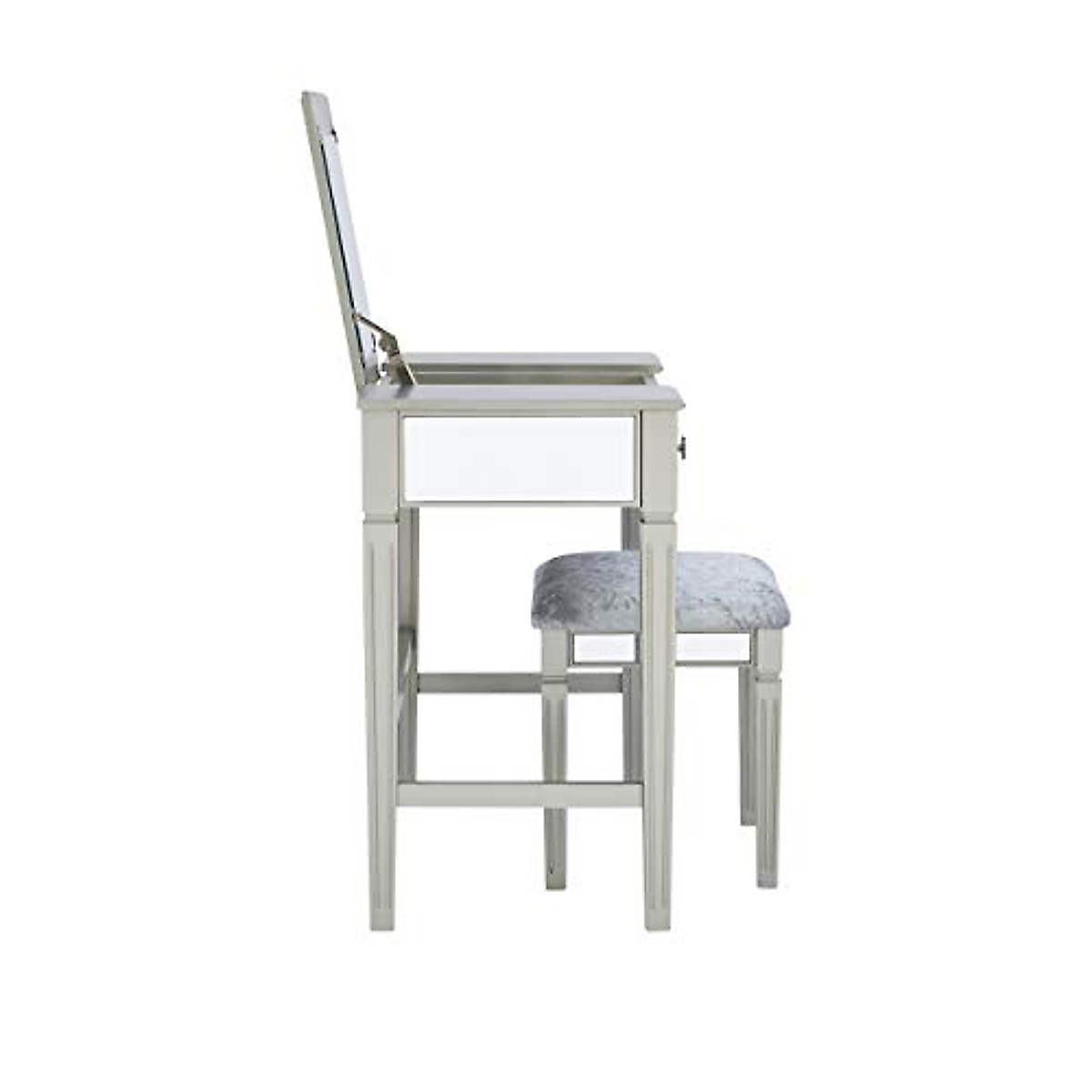 Linon Home Décor Vanity Set Silver