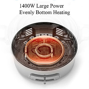 Joydeem 4 in 1 Multifunctional Cooking Pot JD-3702W, Compact Hot Plate for Hot Pot Indoor Grill and Takoyaki, Suitable for 3~5 people, Multi Temperature Control, White, 1400W