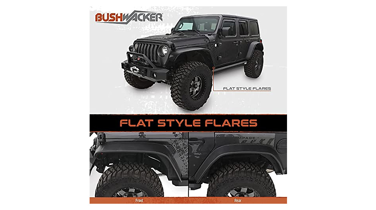 Bushwacker Flat Fender Flares for Jeep Wrangler JK | Off-Road Protection