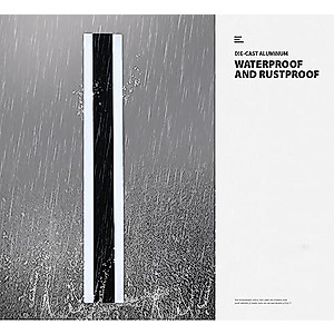 Long Outdoor/Indoor Strip Modern LED Wall Lighting Fixture Lamps, Waterproof IP65,UL MW Driver,Elegant Frosted White Acrylic, Black Aluminum Body (Warm, 48inch)