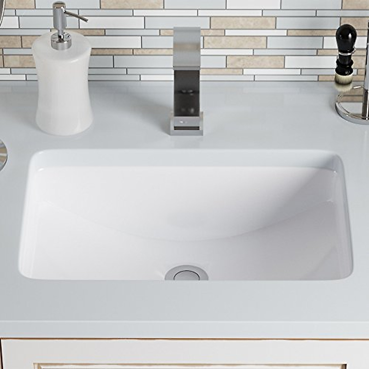 MR Direct u1913-w Sink Undermount Porcelain Bathroom White