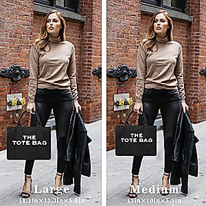 Tote Bag for Women, Canvas Tote Bags with Zipper Handbag Tote Purse Crossbody Bags for Work, Travel, School