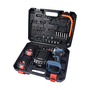 ZHONGAN 10mm(3/8”) Cordless Drill 2 Variable Speed,with 1 Charger and 2 Batteries,Electric Power Drill Set 24 Driver Bits,Durable and Portable,21V 2000mAh