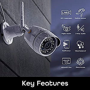 Geeni Hawk 1080p HD Outdoor Smart WiFi Security Camera with Night Vision, Motion Alerts and IP66 Weatherproof, Compatible with Alexa, Google Assistant, White