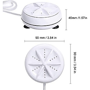 Upgraded Double Turbo Washing Machine Mini Ultrasonic Washing Machine Portable Turbo Rotating Washer USB Washing Device (A:6W CUSTOMED)