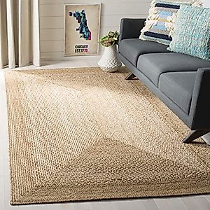 SAFAVIEH Natural Fiber Collection Area Rug - 10' x 14', Natural & Ivory, Handmade Farmhouse Boho Coastal Rustic Jute, Ideal for High Traffic Areas in Living Room, Bedroom (NF885B)