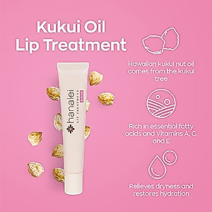 Hanalei Cruelty-Free & Paraben-Free Lip Treatment to Soothe Dry Lips – Made with Kukui Oil, Shea Butter, Grapeseed Oil – Restores Dry Lips - Made in USA – Rose Tint – Travel-Size 3 Pack (5g x 3)