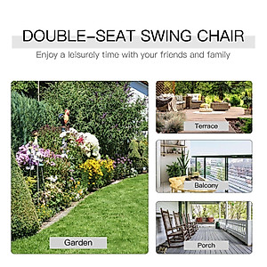 UYSB Patio Rocking Chair Bench 2 Person Rocker Deck Outdoor Furniture Chair Rocking Chair Rocker Chair Rocker Camp Chair Rocker Recliner Rocking Camp Chair Rocking Chairs Outdoor Rocking