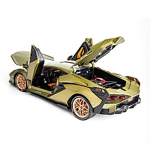 WAKAKAC Compatible for 1/18 Scale Sian Die-cast Model Car with Sound and Light Pull Back Collection Toy Car for Boys Adult(Army Green)