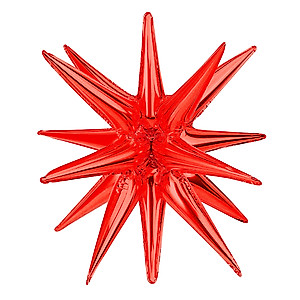 8pcs 14-Pointed One-Piece Exploding Star Large Foil Mylar Balloons, 27 & 22 Inches, Point Star Balloons, Cone Balloons, Great for Birthdays, Baby Showers, Wedding & Anniversary Parties!