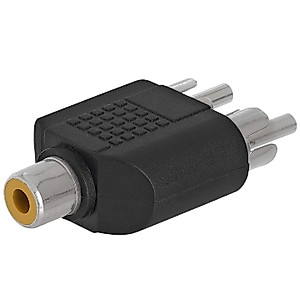 Cmple - RCA Female Jack to 2 RCA Male Plugs AV Audio Video Cable RCA Y Splitter Adapter Dual RCA Male Adapter - 10 Pack