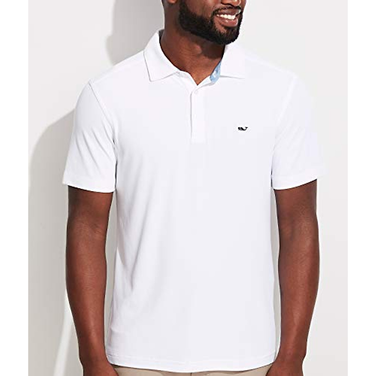vineyard vines Men's Edgartown Short Sleeve Pique Polo, White Cap, XX-Large