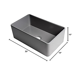 ALFI brand ABF3018-GM Kitchen Sink, Grey Matte