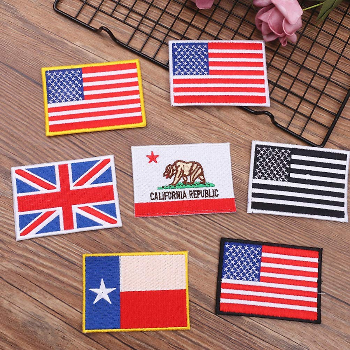 TENDYCOCO British Union Jack Embroidered Patch England Flag UK Great Britain Iron on Sew on Emblem Art Craft Patches for Clothes Jacket Costume Hat 6pcs